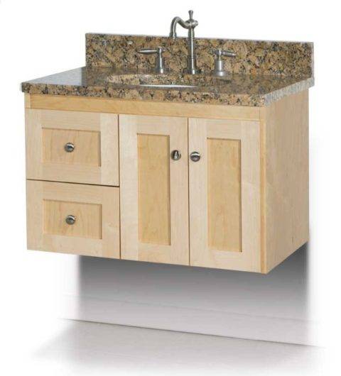 Strasser Woodenworks 30" SoDo Wall Mount Vanity, 4 Door Styles, 15 ...